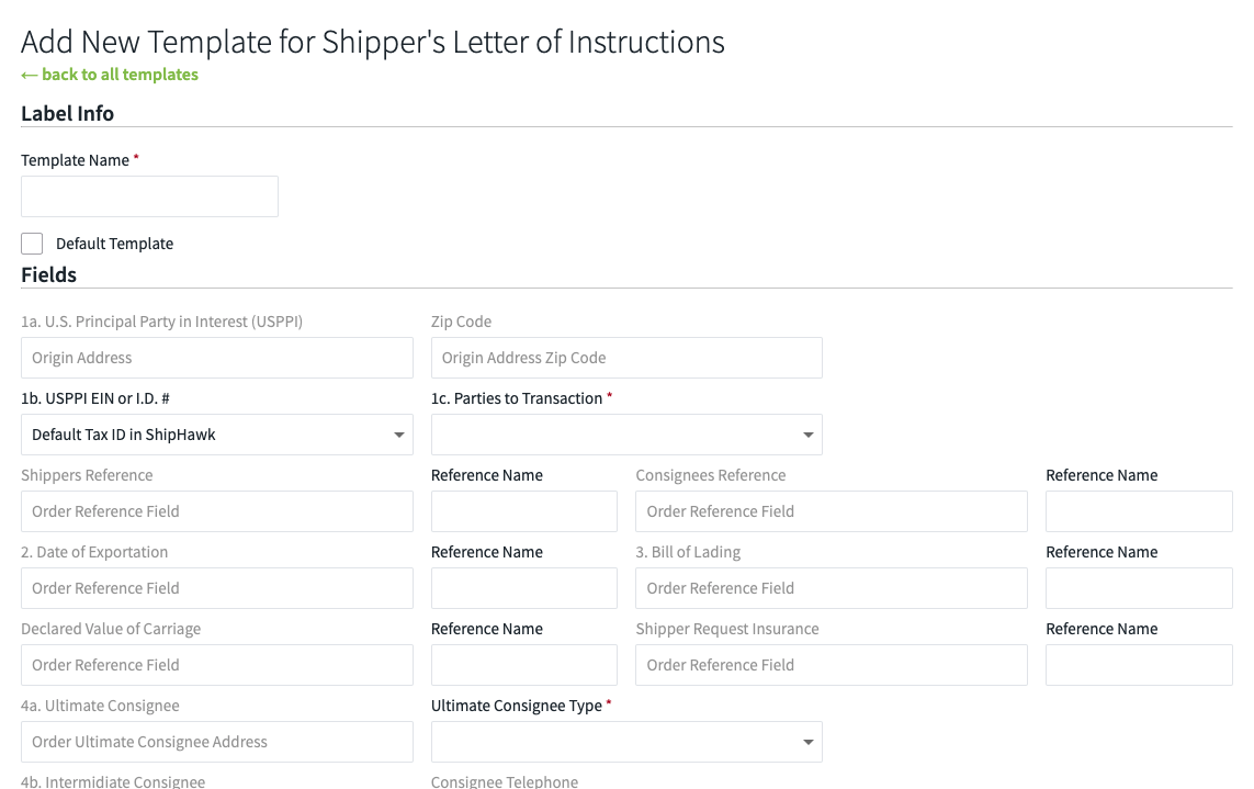 Shipper’s Letter of Instruction