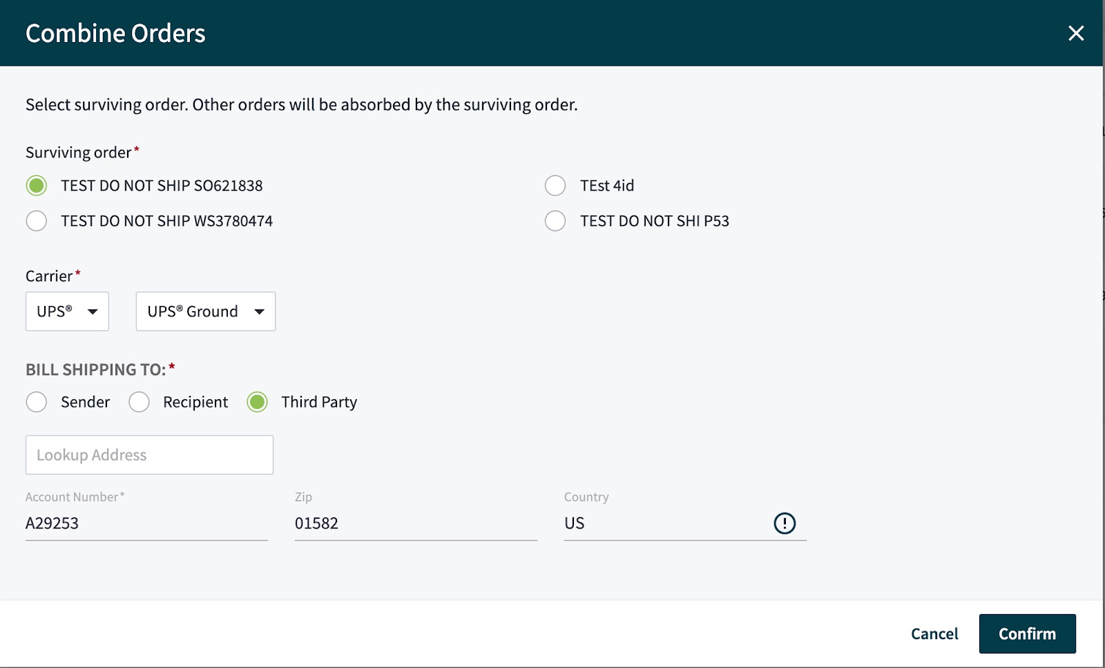 How to consolidate LTL orders into one shipment using Combine Orders