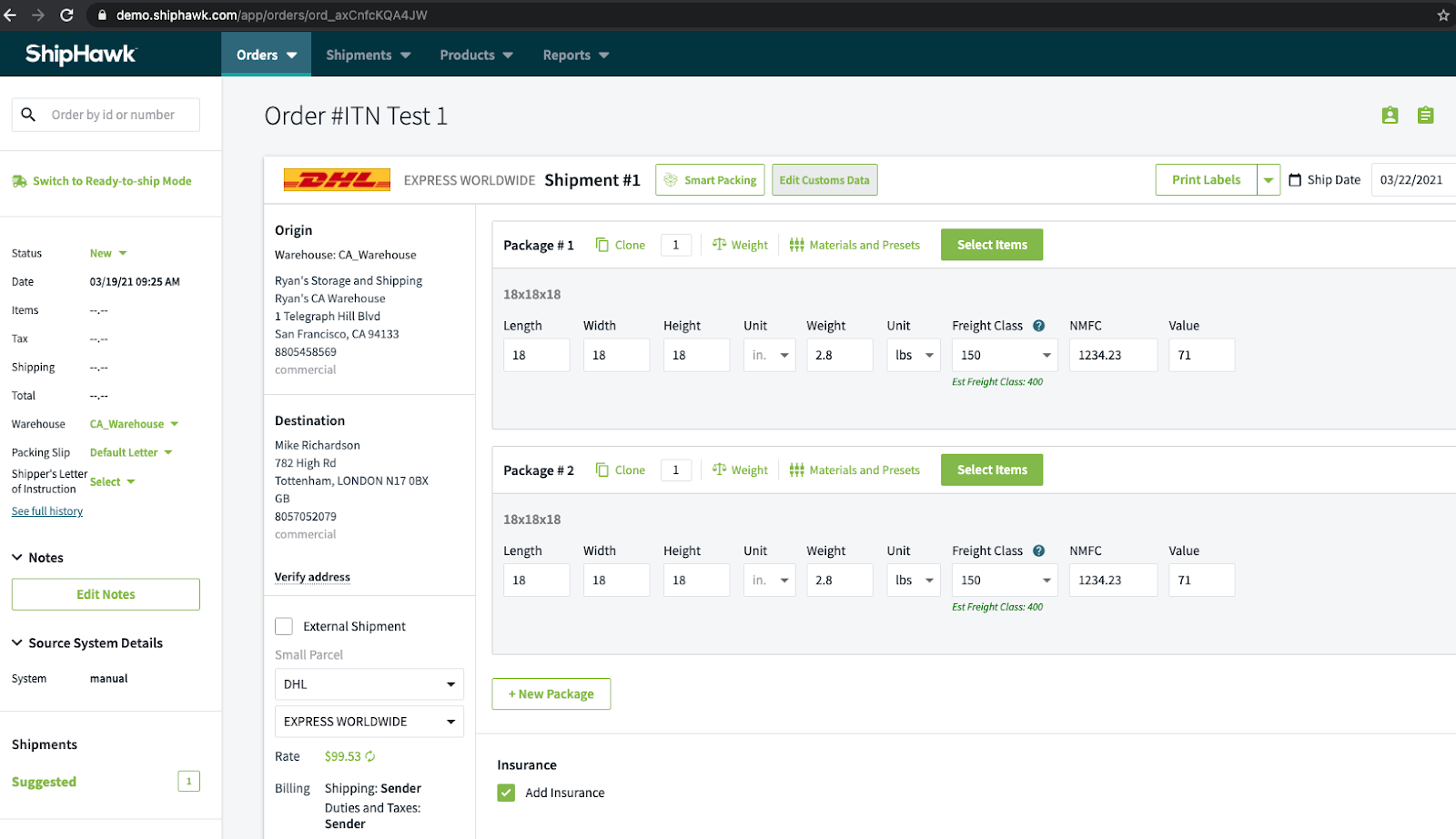 Supported International Functionality in ShipHawk