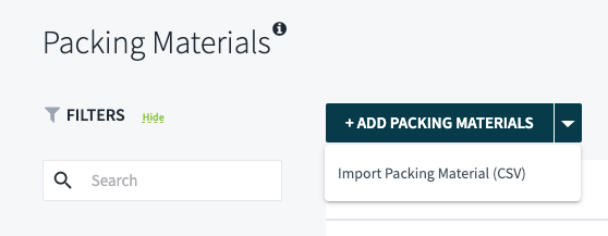 How to Upload Packing Materials using CSV Import
